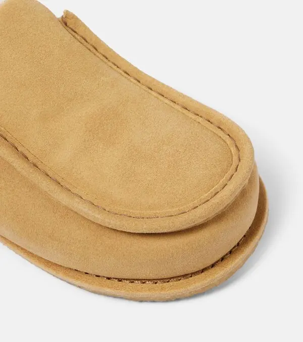 JW Anderson Shearling-lined Suede Mules - Yellow