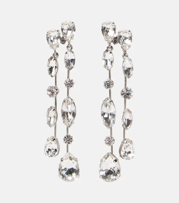 JENNIFER BEHR Nessa Crystal Drop Earrings - Silver
