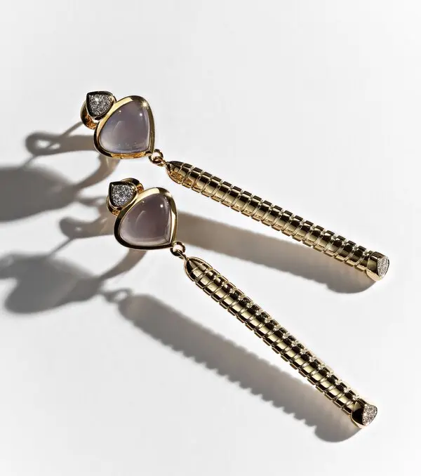 Marina B 18kt Yellow Chalcedony And Diamond Drop Earrings