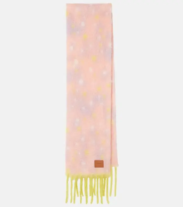 Loewe X Suna Fujita Polka-Dot Wool-Blend Scarf - Pink | Editorialist