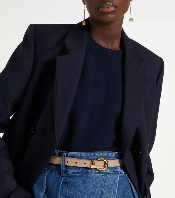 Loewe Pebble Leather Belt - Beige
