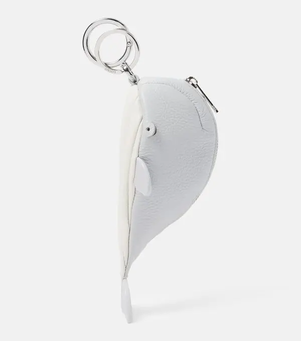 Loewe Whale Leather Bag Charm - Grey | Editorialist