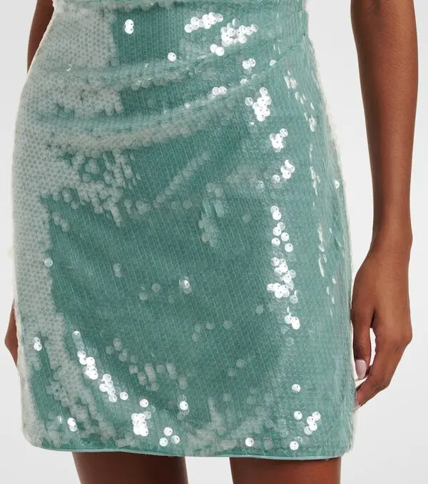 Staud Eton Sequined Mini Dress In Sienna - Blue