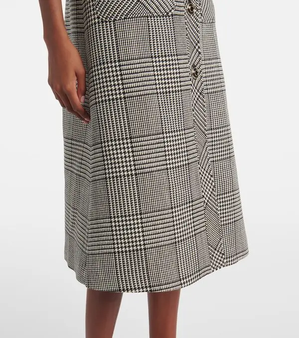 Valentino Garavani Houndstooth Virgin Wool Midi Dress