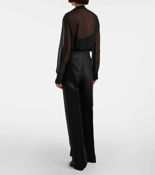 Gucci Wool And Silk Gabardine Straight Pants