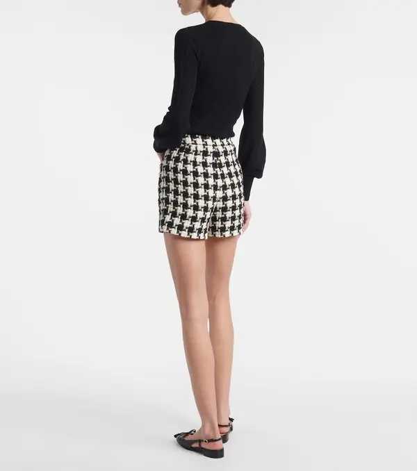 Valentino Garavani Mossi Tweed Shorts - White