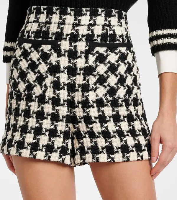 Valentino Garavani Mossi Tweed Shorts - White