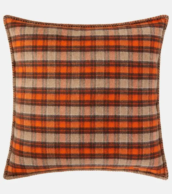 Loewe Anagram Wool And Cashmere Cushion - Beige
