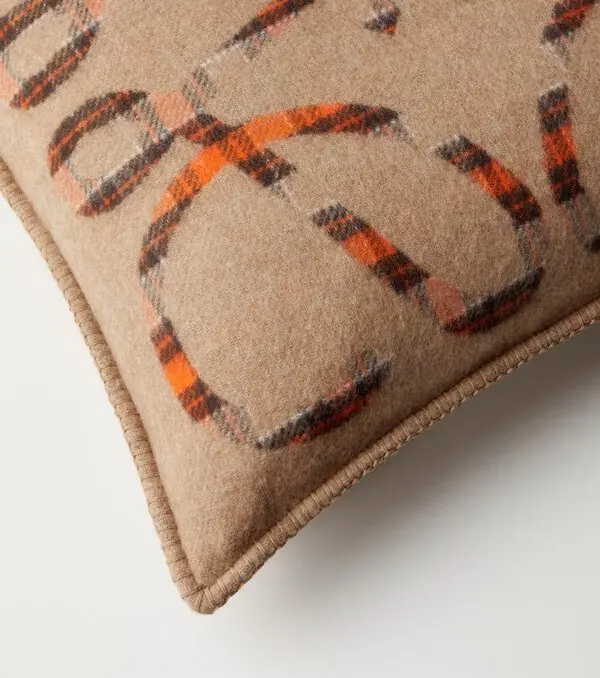 Loewe Anagram Wool And Cashmere Cushion - Beige