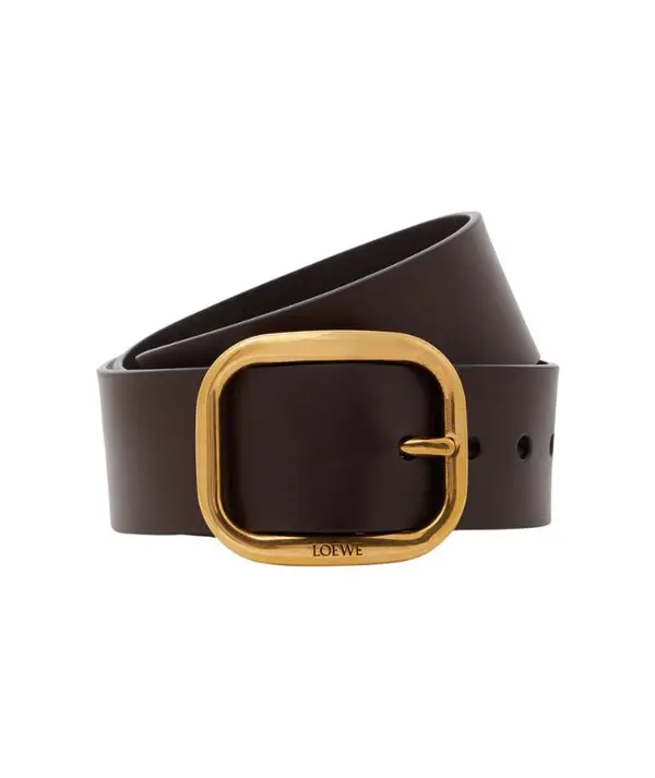 Loewe Rounded Leather Belt - Brown