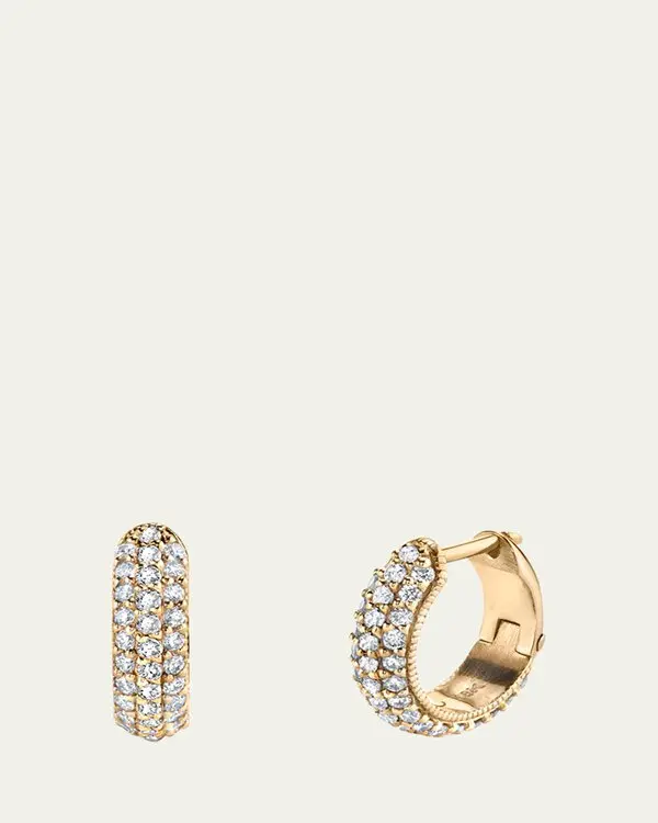 Lizzie Mandler Three-row Pave Diamond Huggie Earrings