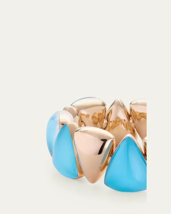 Vhernier Freccia 18k Turquoise, And Rock Crystal Bracelet