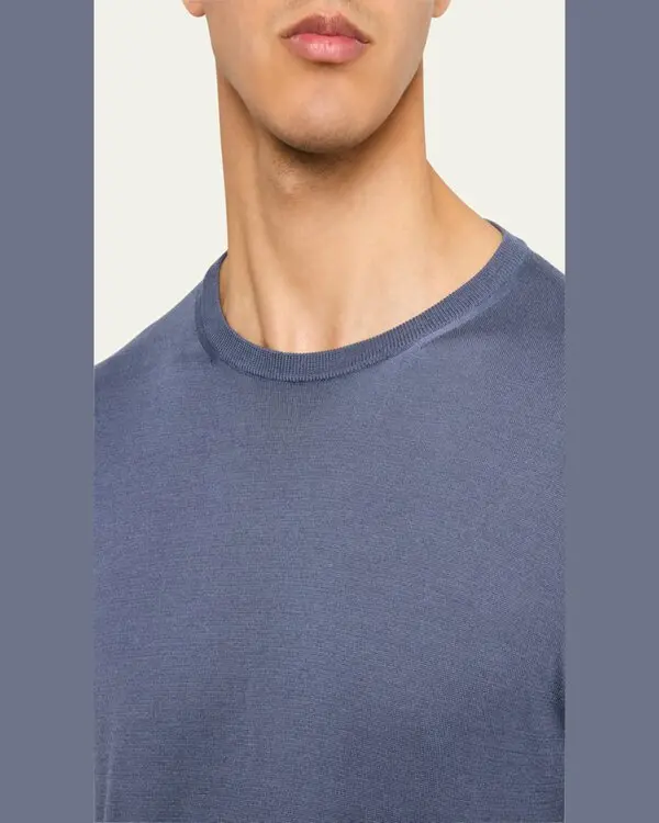Giorgio Armani Cotton And Silk Crewneck Sweater