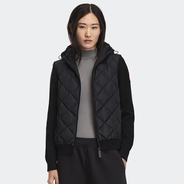 Canada Goose Hybridge Quilted Knit Hooded Jacket - Black