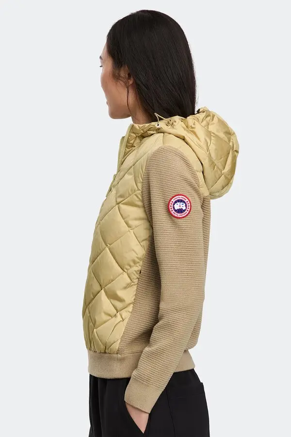 Canada Goose Hybridge Quilted Knit Hooded Jacket - Ecru Beige