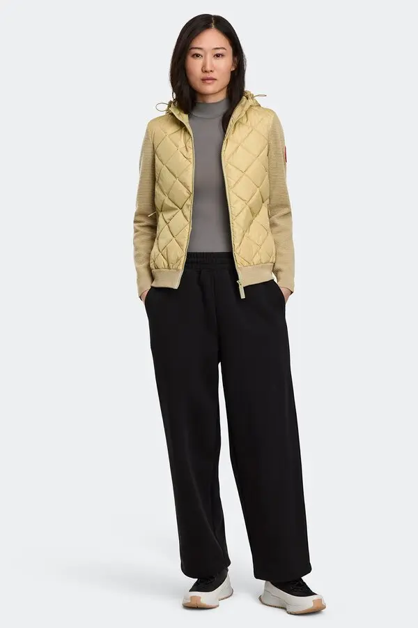 Canada Goose Hybridge Quilted Knit Hooded Jacket - Ecru Beige