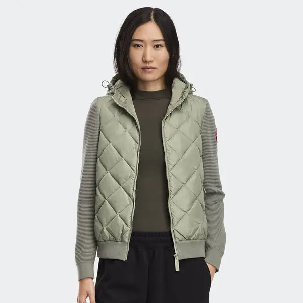 Canada Goose Hybridge Quilted Knit Hooded Jacket - Sagebrush