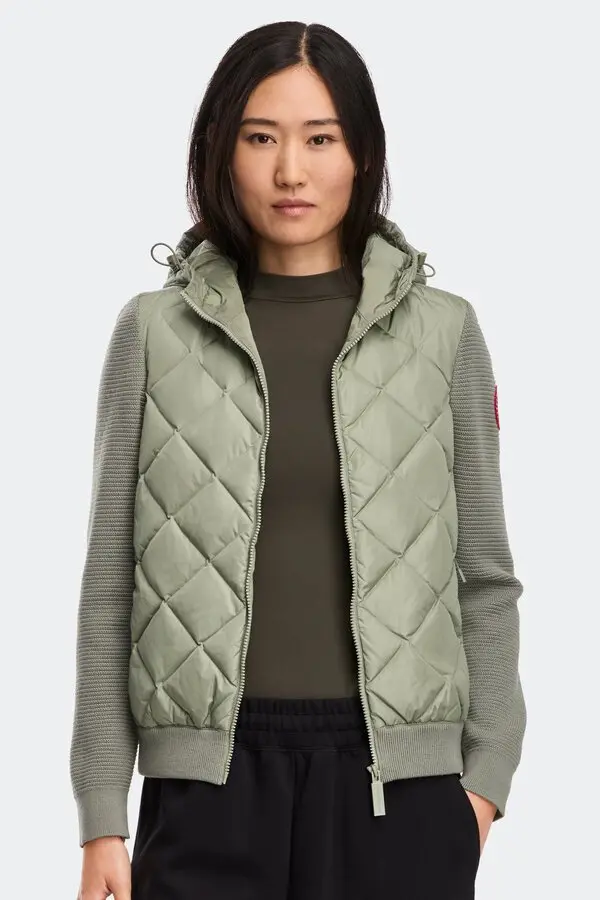 Canada Goose Hybridge Quilted Knit Hooded Jacket - Sagebrush