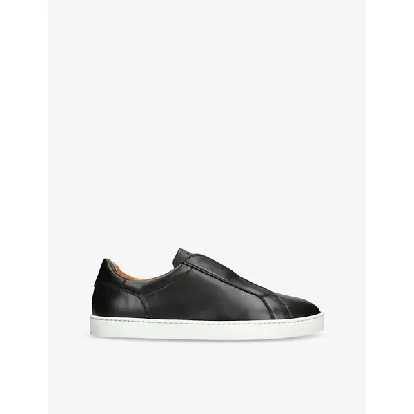 Magnanni Panelled Leather Low-top Sneakers - Black