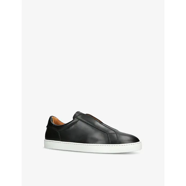 Magnanni Panelled Leather Low-top Sneakers - Black