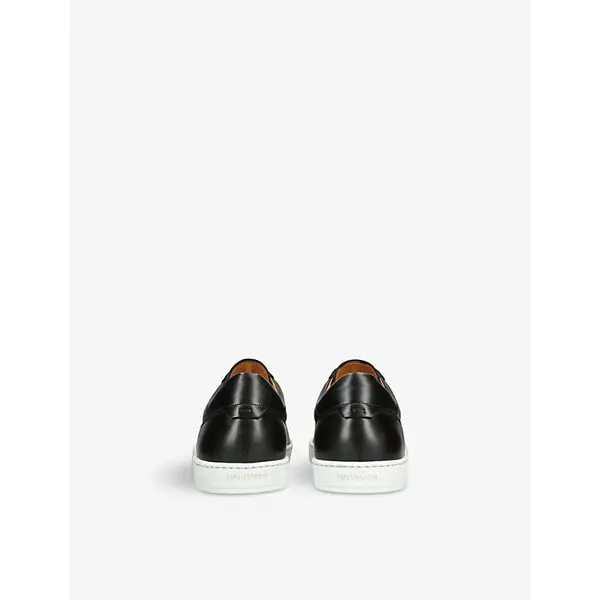 Magnanni Panelled Leather Low-top Sneakers - Black