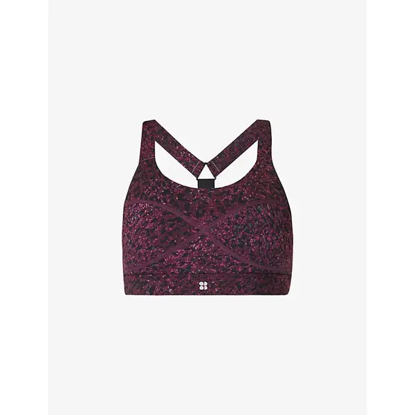 Sweaty Betty Power Medium-impact Stretch-woven Sports Bra - Purple Dragonfly