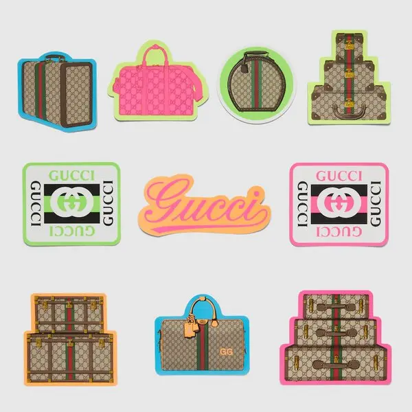 Gucci Valigeria Travel Heritage Stickers - Blue