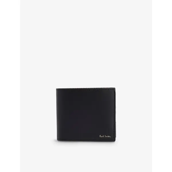 Paul Smith Branded Billfold Leather Wallet - Black