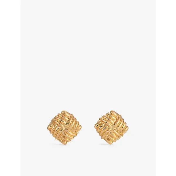 HEAVEN MAYHEM Plated Metal Stud Earrings - Gold