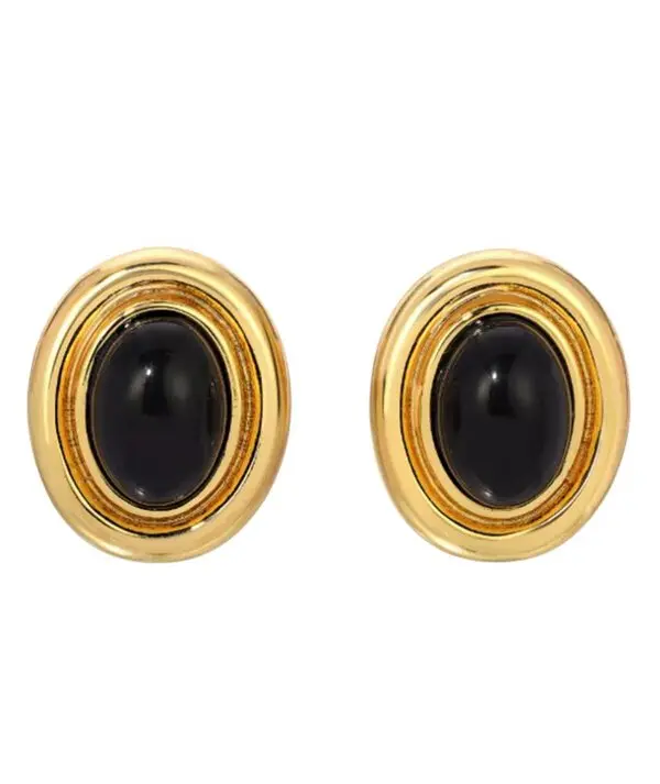 HEAVEN MAYHEM Prize Gold-plated Enamel Earrings - Gold / Black