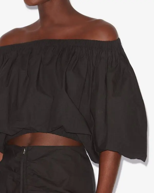 MARANT ETOILE Bertille Gathered Top - Black
