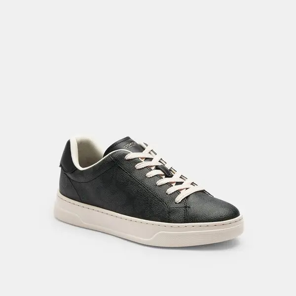 COACH High Line Signature Canvas Sneakers - Charcoal/black
