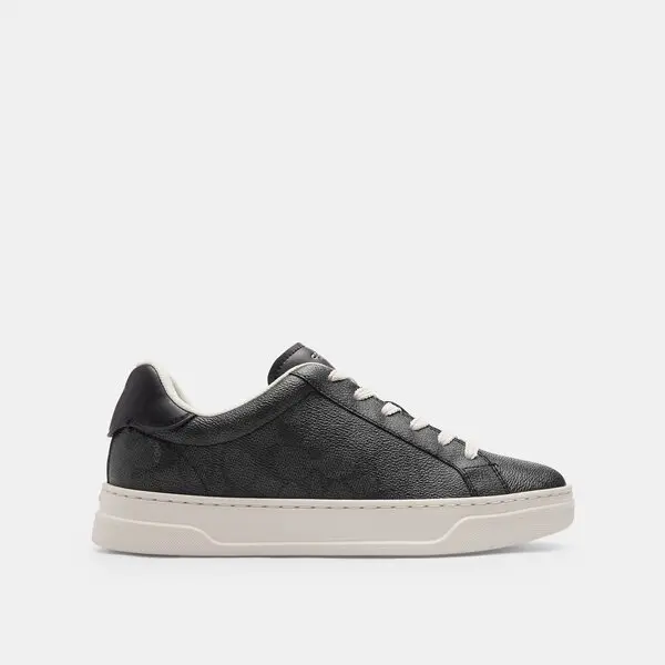 COACH High Line Signature Canvas Sneakers - Charcoal/black