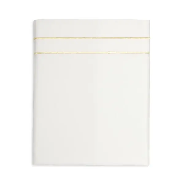 AMALIA HOME COLLECTION Dalila Sateen Flat Sheet, Queen Exclusive - Cream/gold