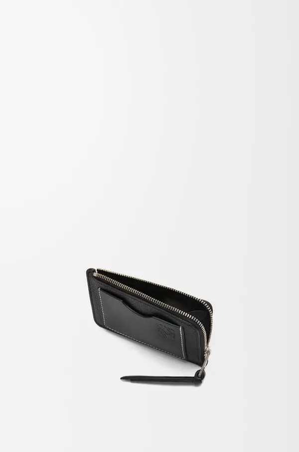 Loewe Coin Cardholder In Soft Grained Leather Skin - Black