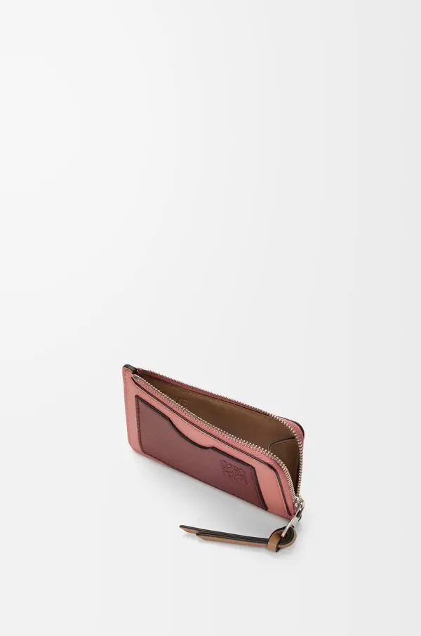 Loewe Coin Cardholder In Soft Grained Leather Skin - Blush/mahogany