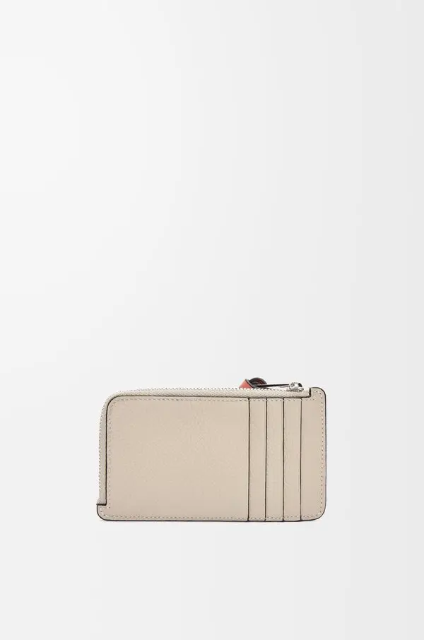 Loewe Coin Cardholder In Soft Grained Leather Skin - Light Oat/honey