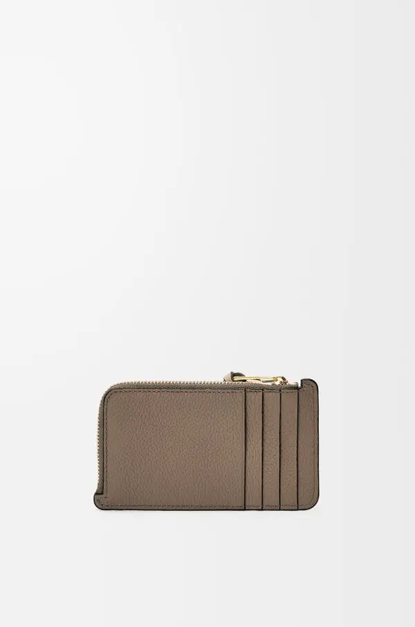 Loewe Coin Cardholder In Soft Grained Leather Skin - Taupe/talc