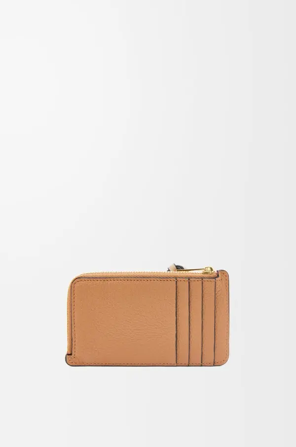 Loewe Coin Cardholder In Soft Grained Leather Skin - Toffee/tan