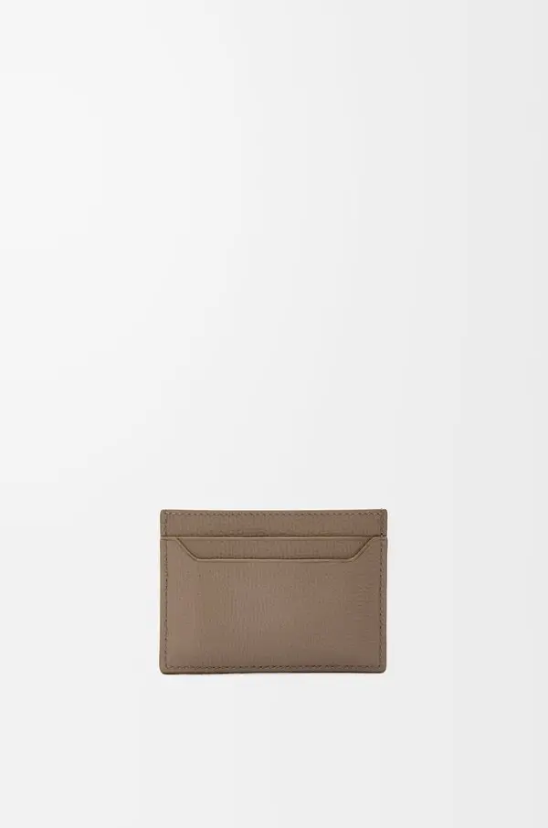 Loewe Anagram Plain Cardholder In Pebble Grained Leather Skin - Taupe