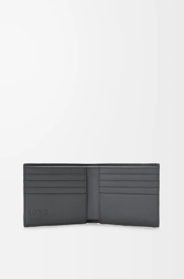 Loewe Puzzle Bifold Wallet In Classic Leather Skin - Asphalt Grey/storm Blue