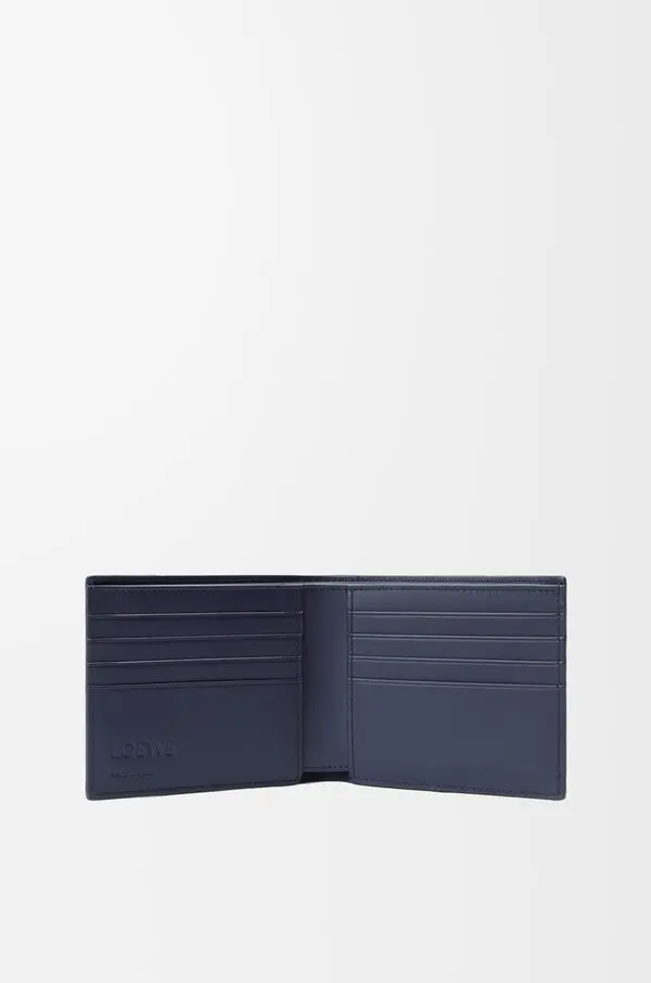 Loewe Puzzle Bifold Wallet In Classic Leather Skin - Blue Grey/navy