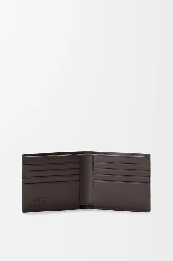 Loewe Puzzle Bifold Wallet In Classic Leather Skin - Chocolate/tomette
