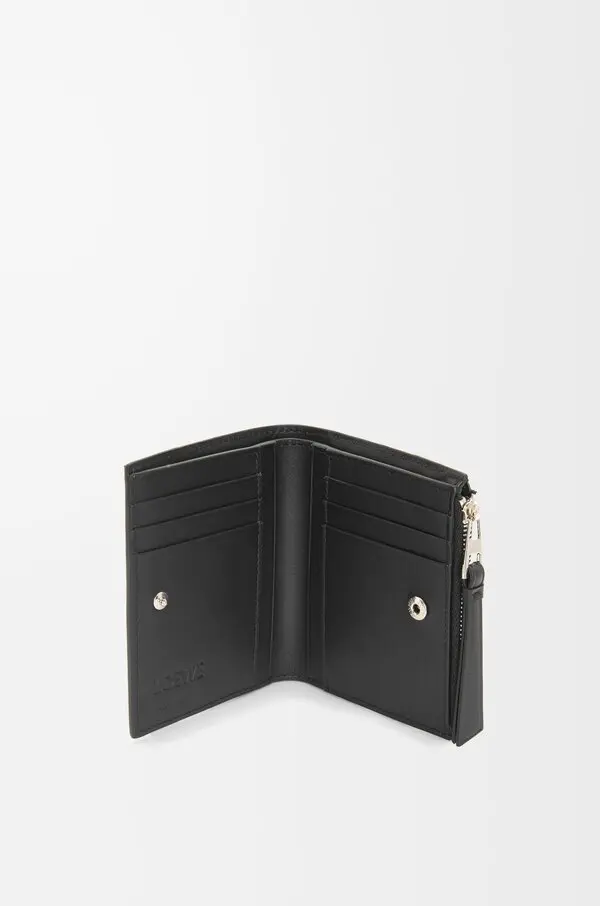 Loewe Puzzle Slim Compact Wallet In Classic Leather Skin - Black