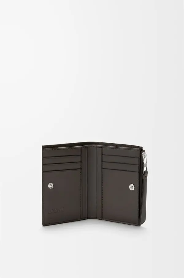 Loewe Puzzle Slim Compact Wallet In Classic Leather Skin - Dark Grey