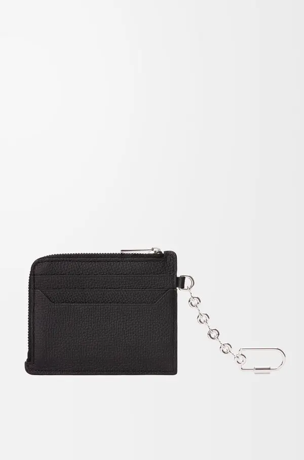 Loewe Anagram Square Coin Cardholder In Pebble Grained Leather Skin - Black