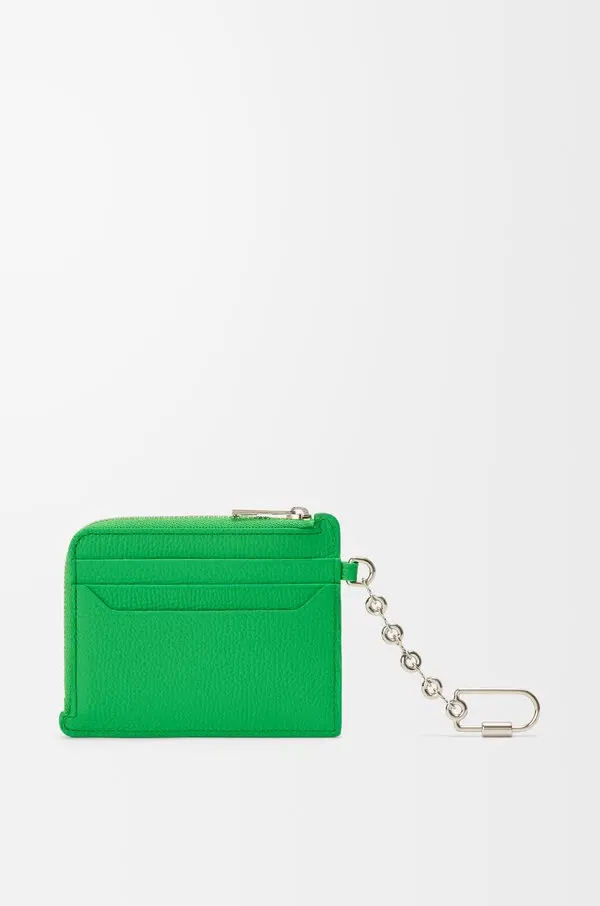 Loewe Anagram Square Coin Cardholder In Pebble Grained Leather Skin - Clover Green
