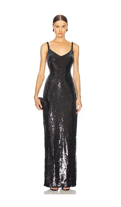 L'Agence Karma Sequin Maxi Dress