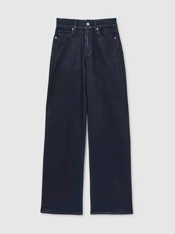 Paige Sasha Wide-leg Coated Jeans