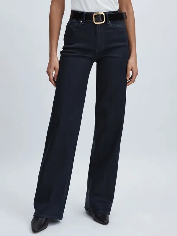 Paige Sasha Wide-leg Coated Jeans